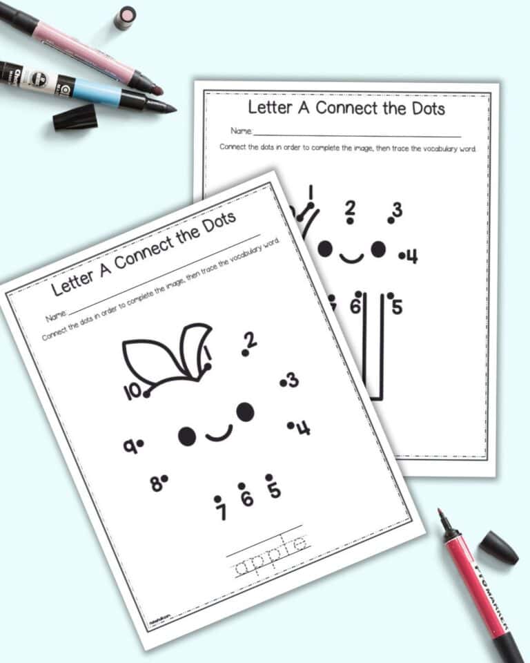 Free Printable Letter A Connect the Dots Worksheets - The Artisan Life