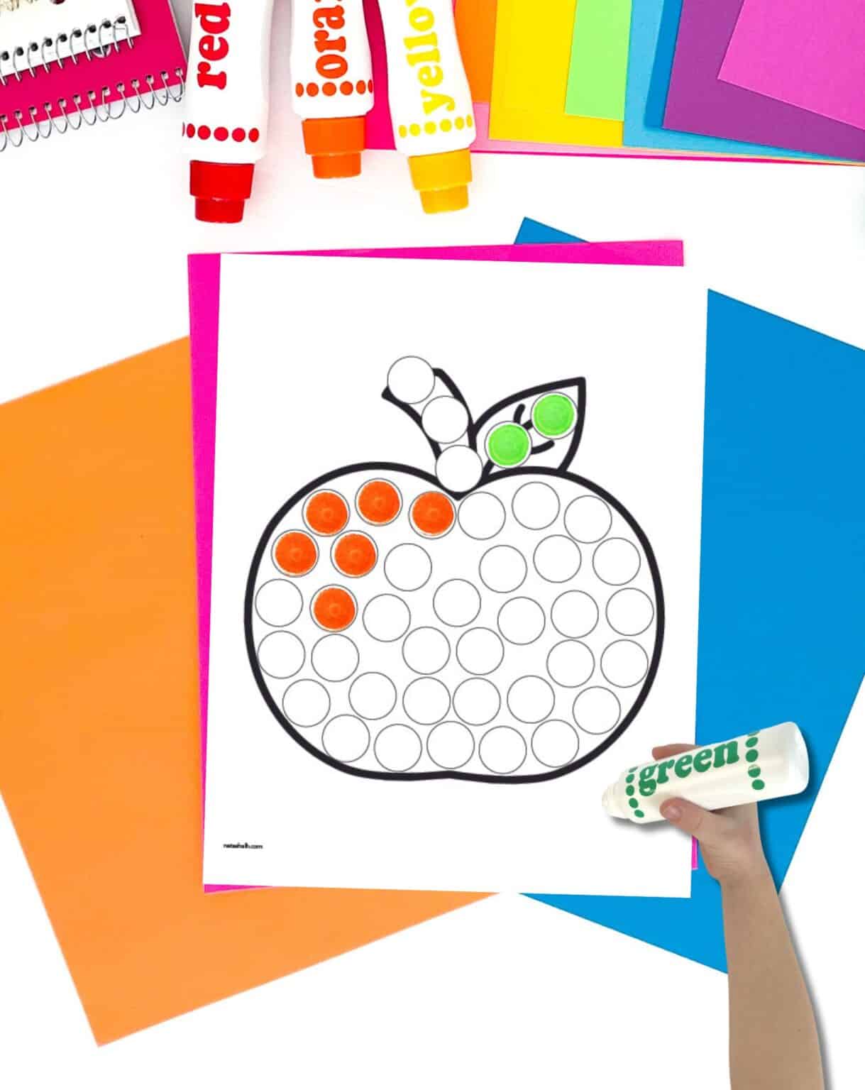 Free Printable Back to School Dot Marker Coloring Pages - The Artisan Life