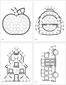 Free Printable Back to School Dot Marker Coloring Pages - The Artisan Life