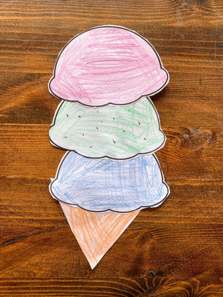 Free Printable Ice Cream Cut and Paste Craft - The Artisan Life
