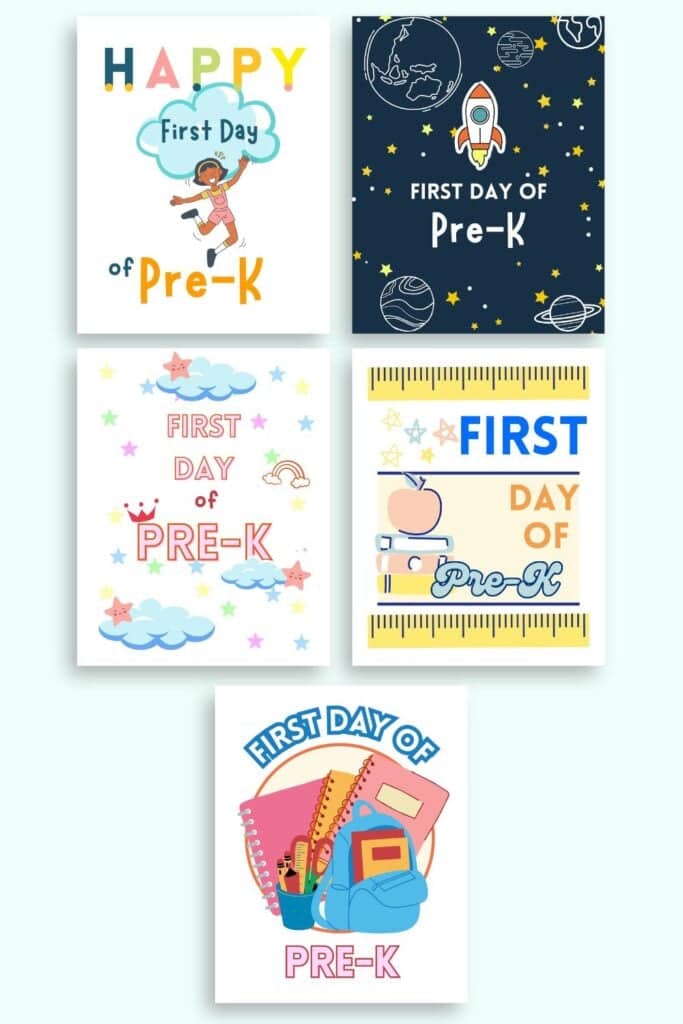 Free First Day of Pre-K Sign Printables - The Artisan Life