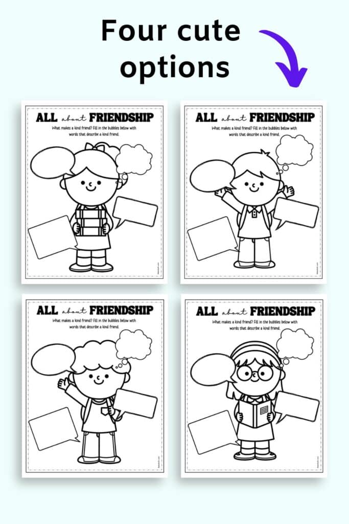 Free Printable Friendship Worksheets for Kids - The Artisan Life