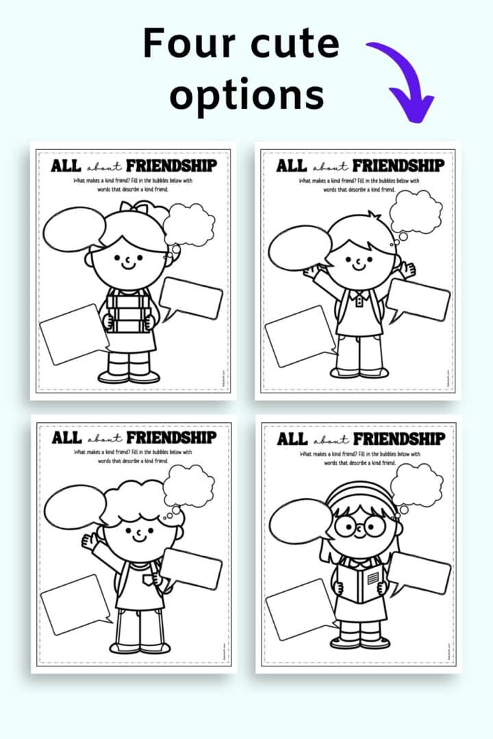 Free Printable Friendship Worksheets for Kids - The Artisan Life
