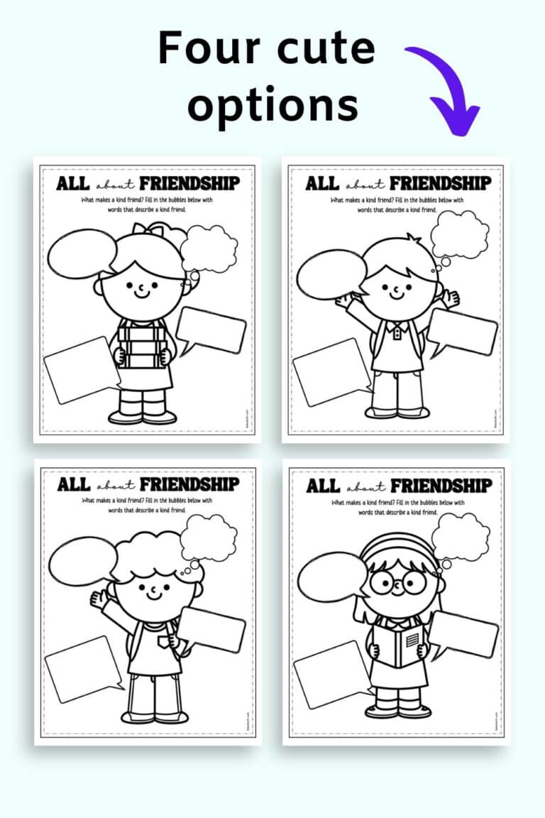 Free Printable Friendship Worksheets for Kids - The Artisan Life