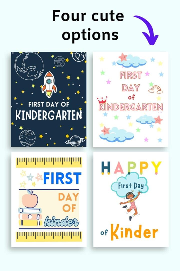 Free First Day of Kindergarten Sign Printables - The Artisan Life