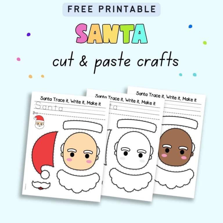 Free Printable Santa Cut and Paste Craft - The Artisan Life
