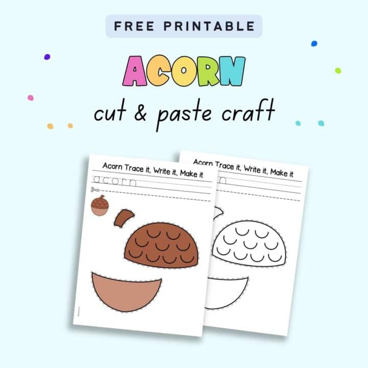 Free Printable Acorn Cut and Paste Craft - The Artisan Life
