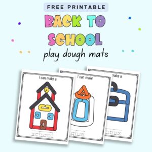 Free Printable Back to School Play Dough Mats - The Artisan Life