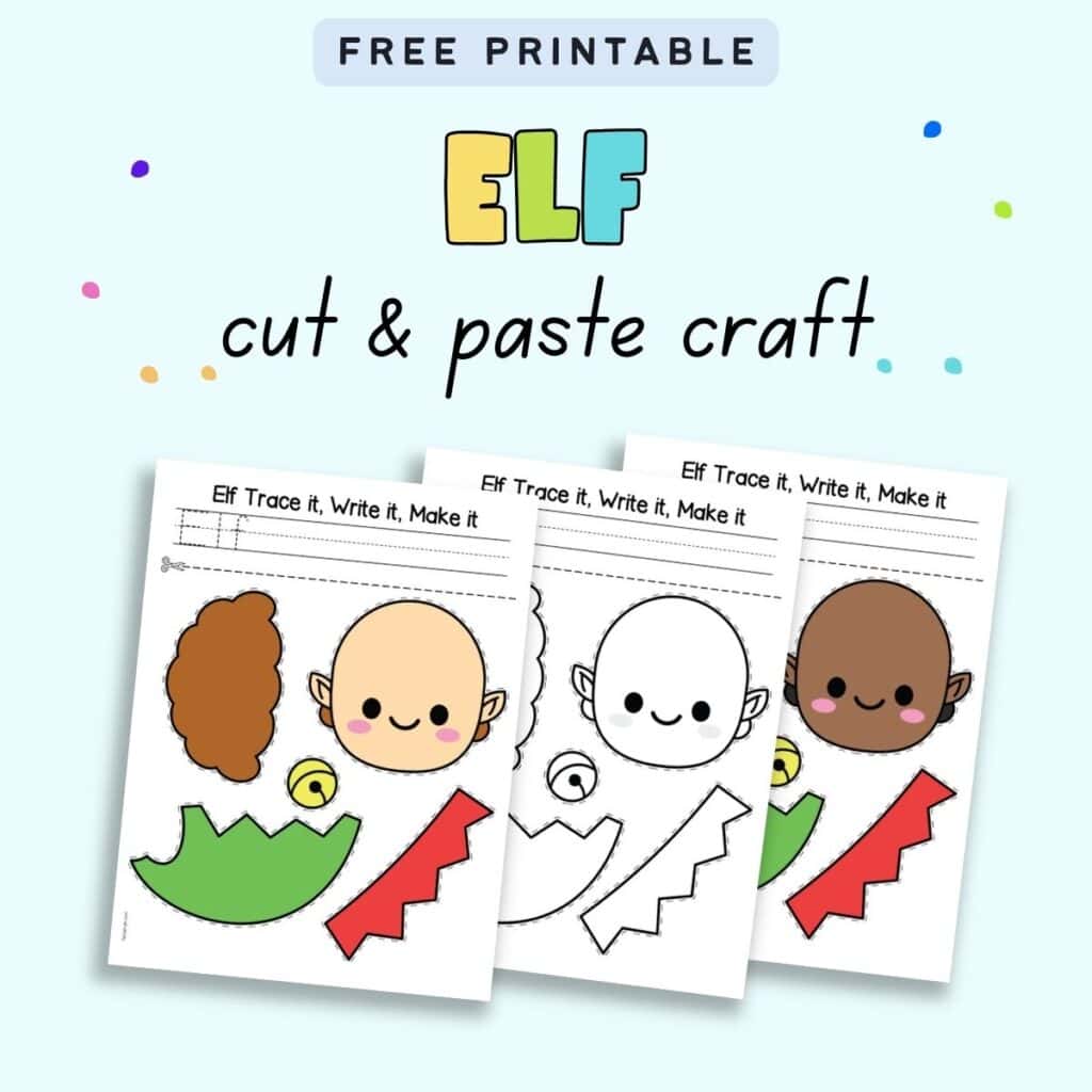 Free Printable Christmas Elf Cut and Paste Craft - The Artisan Life