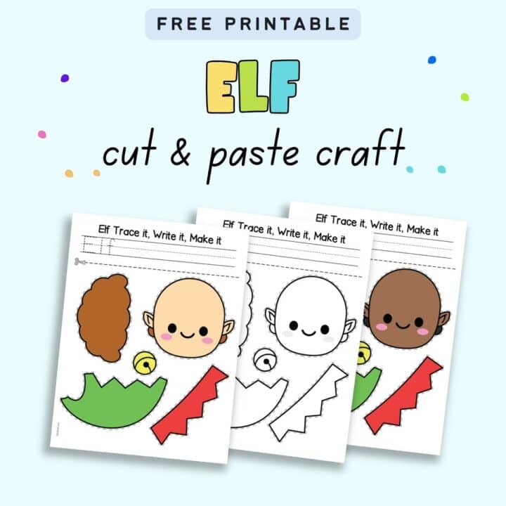 Free Printable Christmas Elf Cut and Paste Craft - The Artisan Life