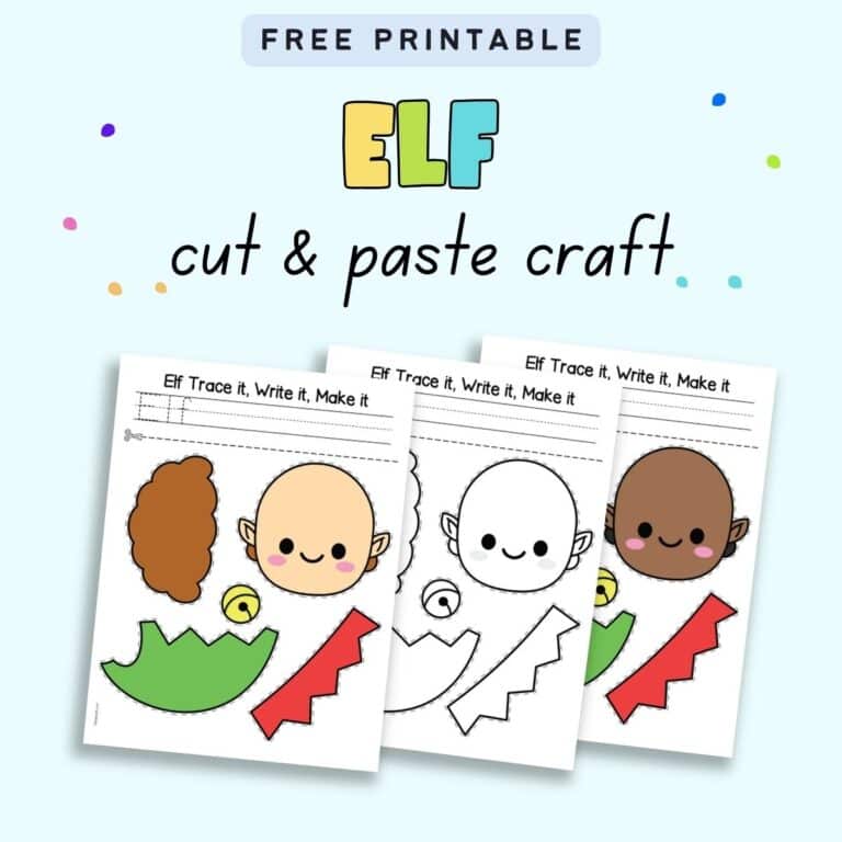 Free Printable Christmas Elf Cut and Paste Craft - The Artisan Life
