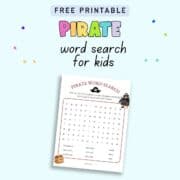 Free Printable Pirate Word Search for Kids - The Artisan Life