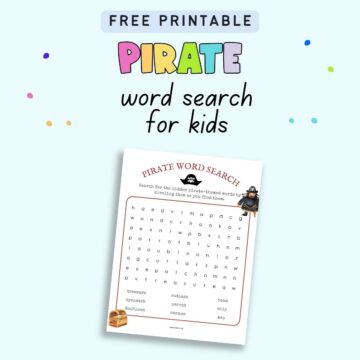 Free Printable Pirate Word Search for Kids - The Artisan Life