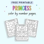 Free Printable Color by Number Princess Worksheets - The Artisan Life
