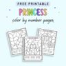 Free Printable Color by Number Princess Worksheets - The Artisan Life