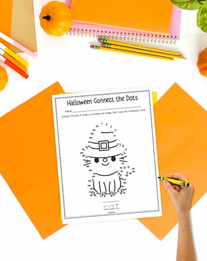 Free Printable Halloween Dot to Dot - The Artisan Life