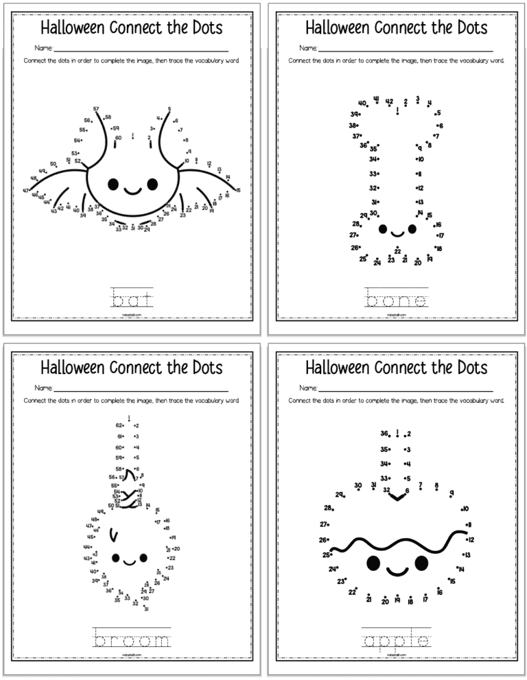 Free Printable Halloween Dot to Dot - The Artisan Life