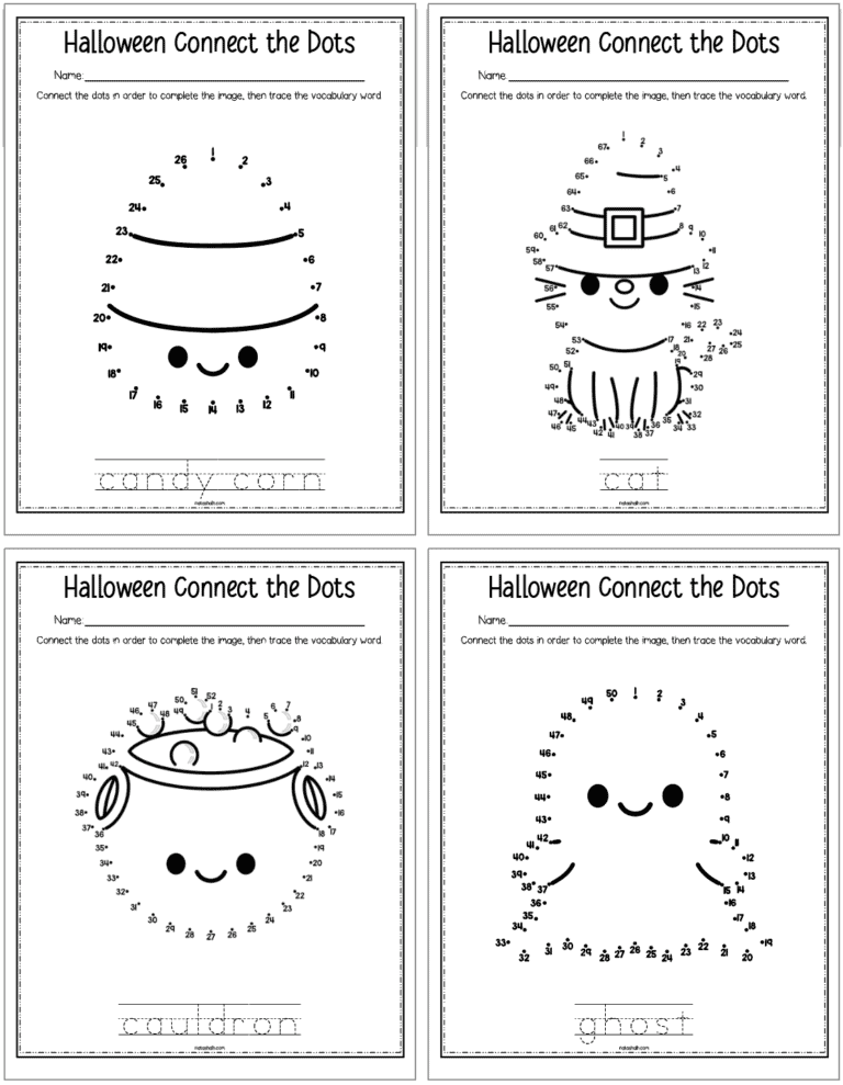 Free Printable Halloween Dot to Dot - The Artisan Life