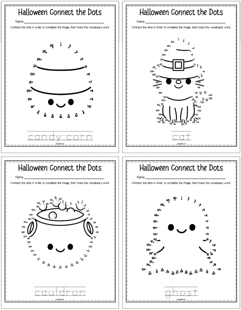 Free Printable Halloween Dot to Dot - The Artisan Life