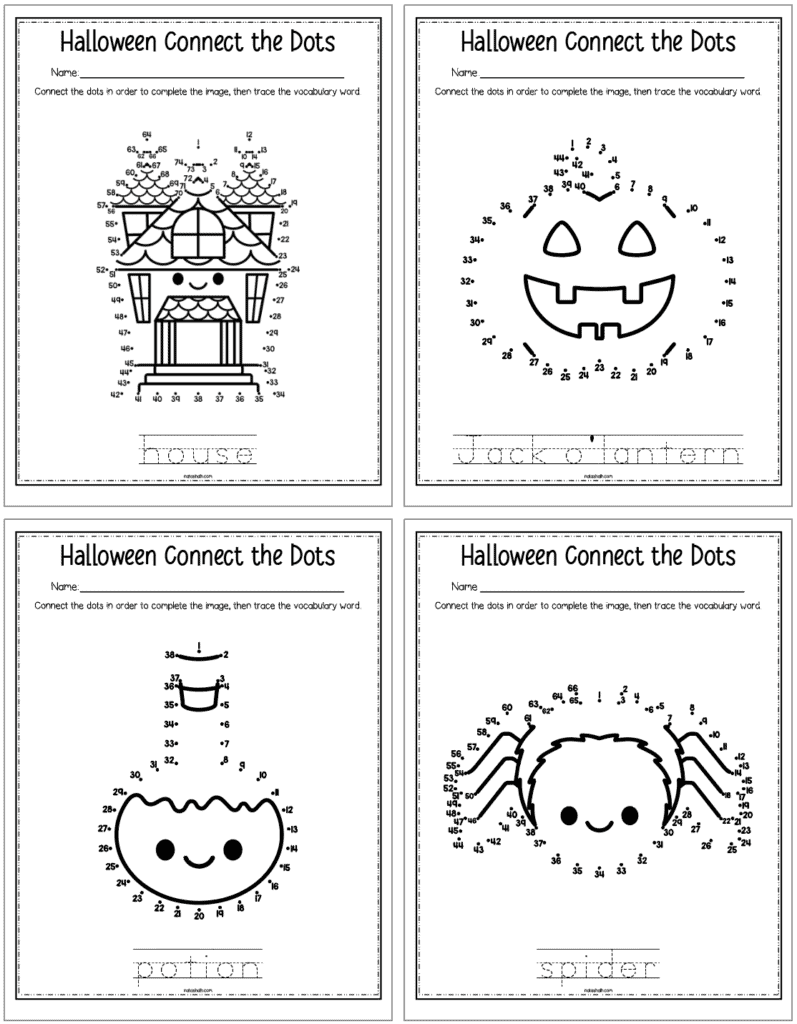 Free Printable Halloween Dot to Dot - The Artisan Life