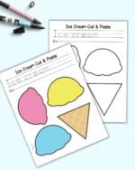Free Printable Ice Cream Cut and Paste Craft - The Artisan Life