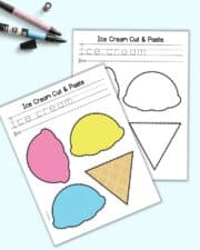 Free Printable Ice Cream Cut and Paste Craft - The Artisan Life