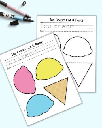Free Printable Ice Cream Cut and Paste Craft - The Artisan Life