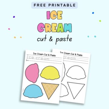 Free Printable Ice Cream Cut and Paste Craft - The Artisan Life