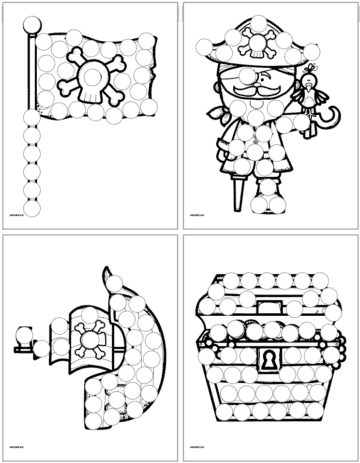 Free Printable Pirate Dot Marker Coloring Pages - The Artisan Life