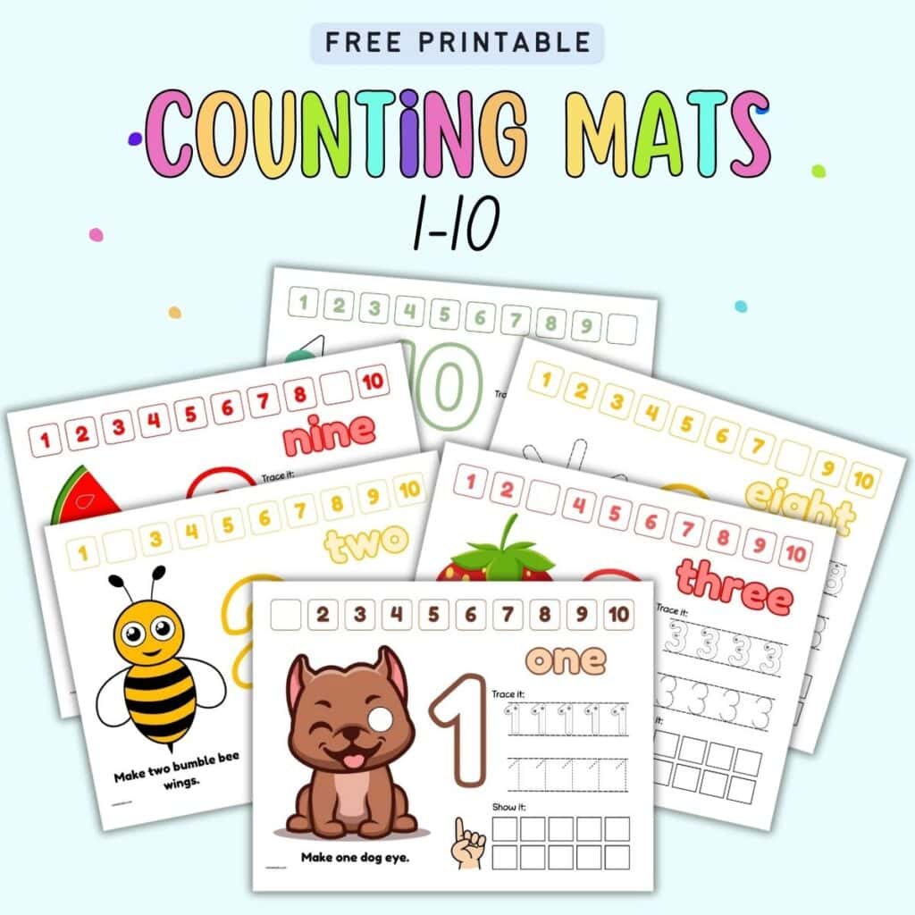 Free Printable Number Mats 1-10 - The Artisan Life
