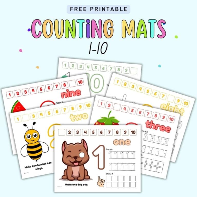 Free Printable Number Mats 1-10 - The Artisan Life