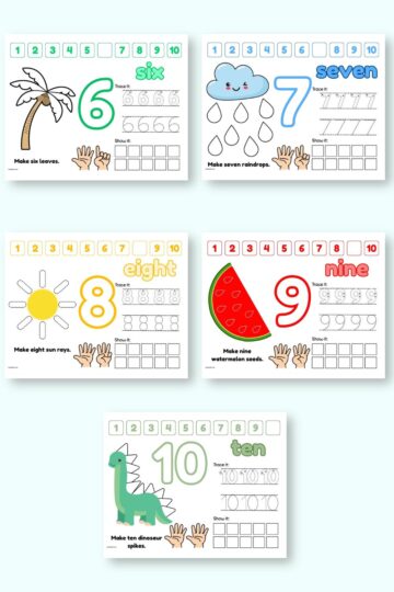 Free Printable Number Mats 1-10 - The Artisan Life