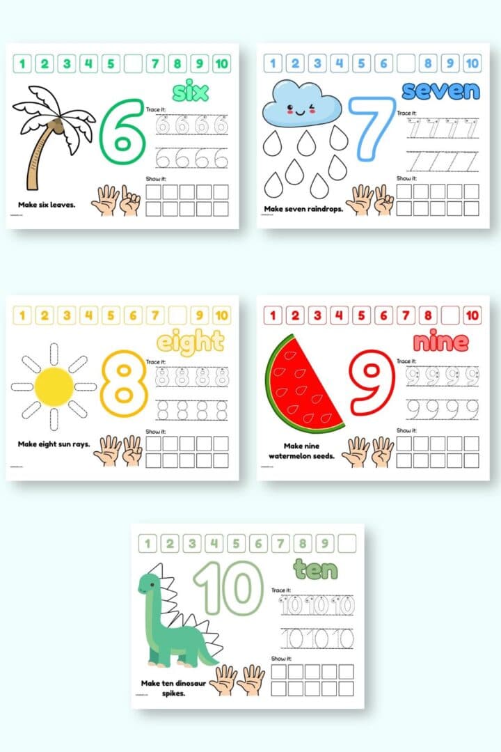 Free Printable Number Mats 1-10 - The Artisan Life