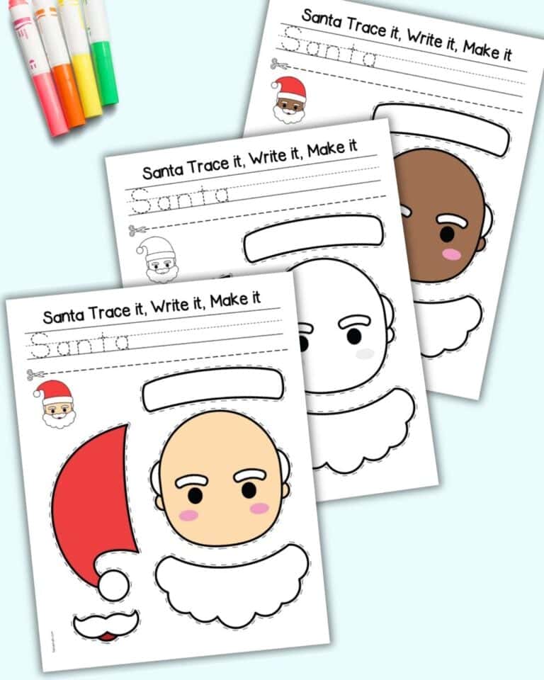 Free Printable Santa Cut and Paste Craft - The Artisan Life