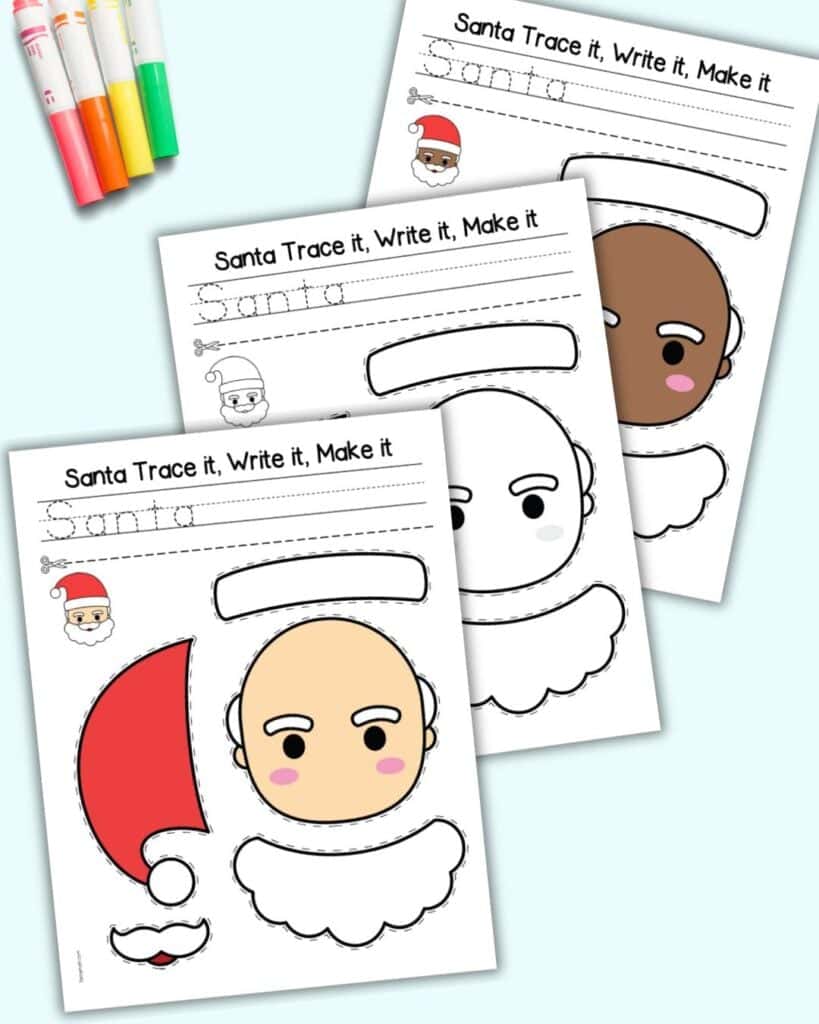 Free Printable Santa Cut and Paste Craft - The Artisan Life