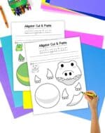 Free Printable Letter A Craft - Cut and Paste Alligator - The Artisan Life