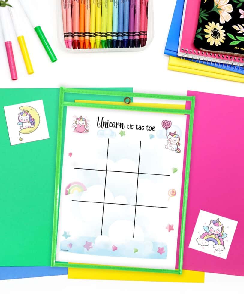 Free Printable Unicorn Tic Tac Toe - The Artisan Life