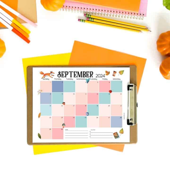 Free Printable September Calendar for 2024 - The Artisan Life