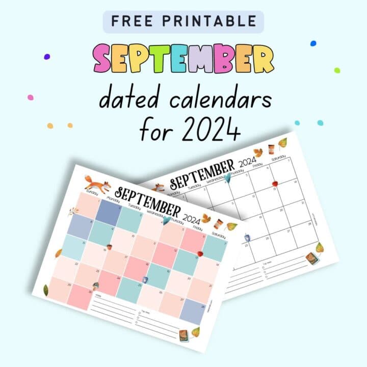 Free Printable September Calendar for 2024 - The Artisan Life