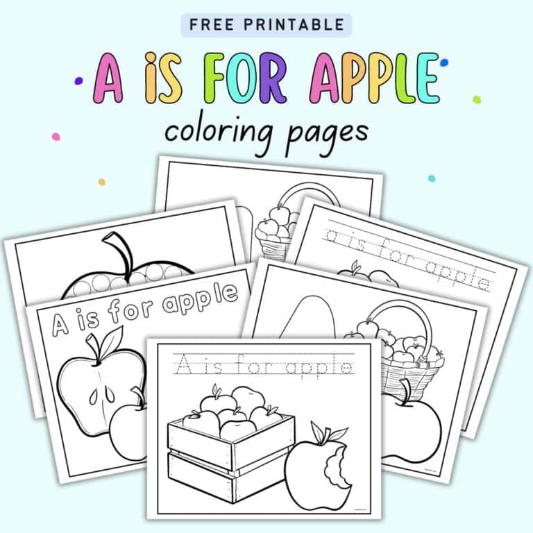 Free Printable A Is for Apple Coloring Pages - The Artisan Life