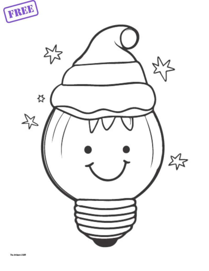 Free Printable Light Bulb Coloring Pages - The Artisan Life