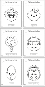 Free Printable Fall Dot to Dot Worksheets - The Artisan Life