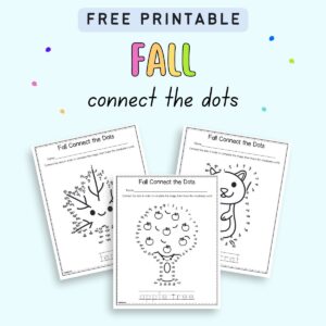Free Printable Fall Dot to Dot Worksheets - The Artisan Life