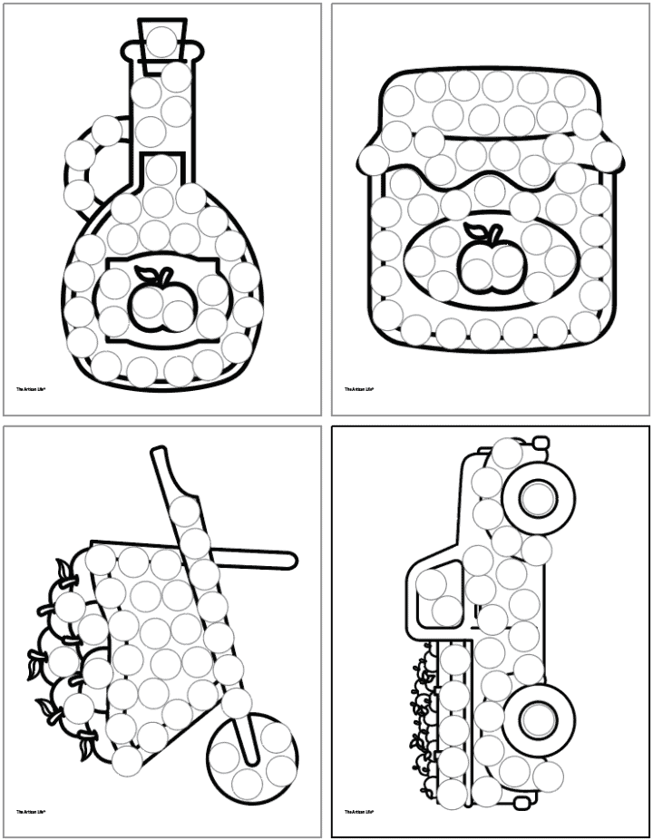 Free Printable Autumn Dot Marker Coloring Pages - The Artisan Life