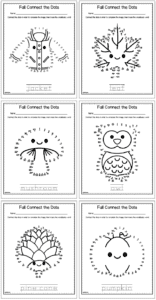 Free Printable Fall Dot to Dot Worksheets - The Artisan Life