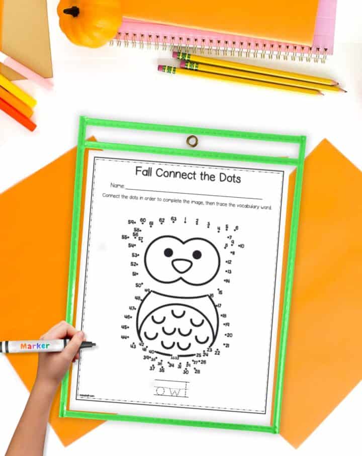 Free Printable Fall Dot to Dot Worksheets - The Artisan Life