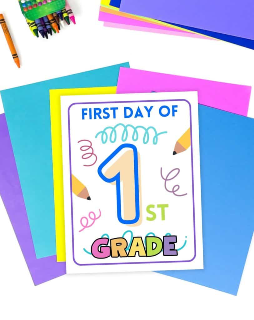 Free Printable First Day of 1st Grade Signs - The Artisan Life