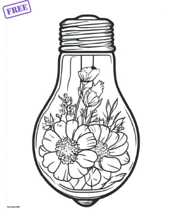 Free Printable Light Bulb Coloring Pages - The Artisan Life