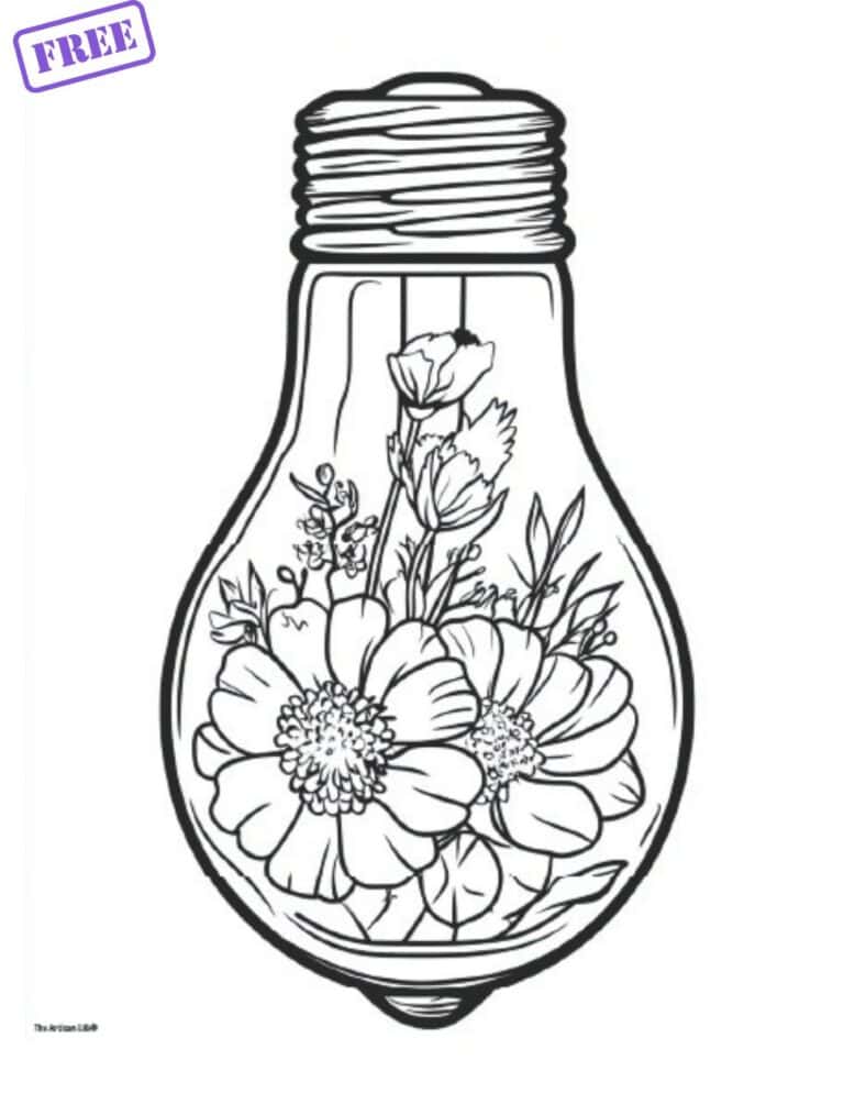 Free Printable Light Bulb Coloring Pages - The Artisan Life