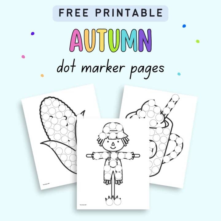 Free Printable Autumn Dot Marker Coloring Pages - The Artisan Life